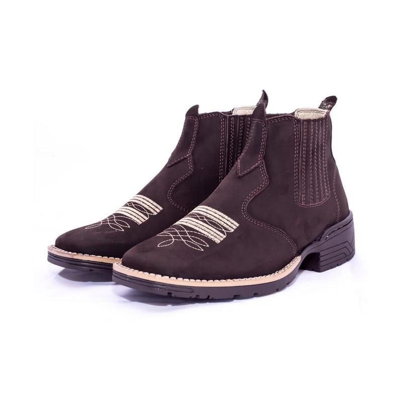 Bota Country Masculina Texana Cano Baixo Bico Quadrado Lisa - Ed Shoes ...