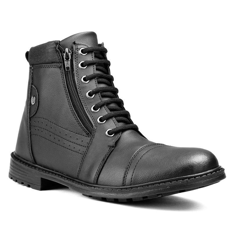 Bota Masculina Casual Super Confortável Com Zíper Lateral Solado De ...