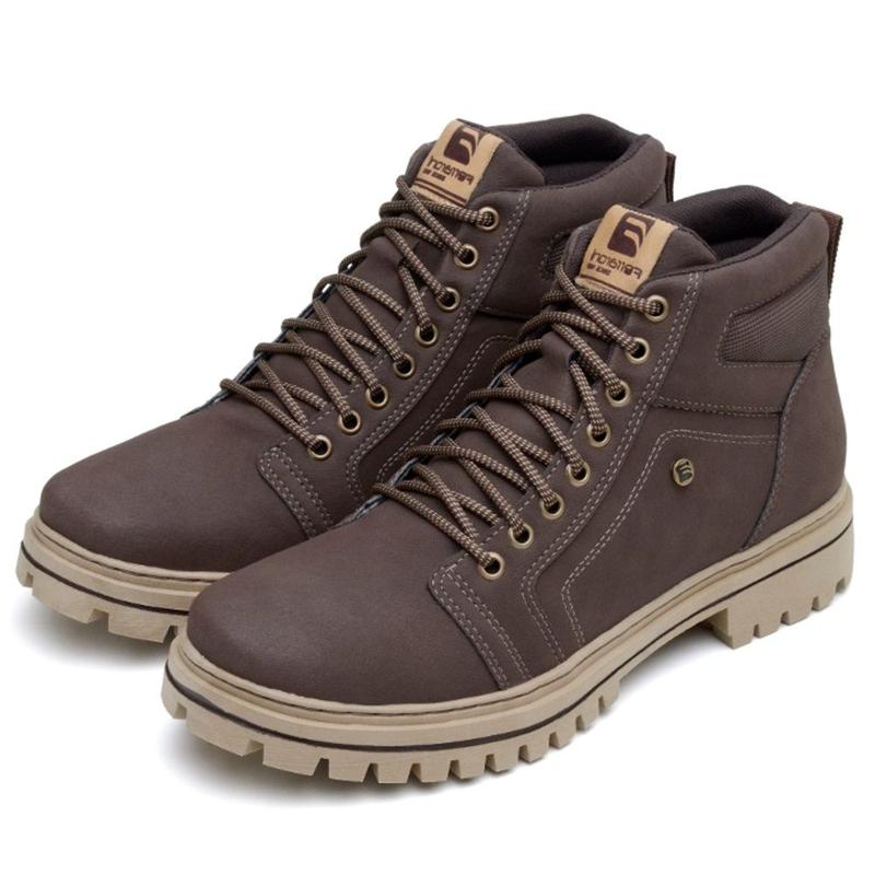 Bota Masculina Coturno Casual Cano Médio Com Solado Tratorado - EDILSON ...