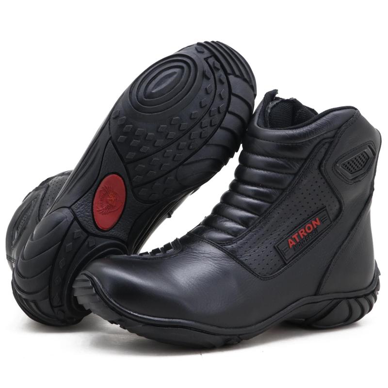 Bota Motociclista AS-SPIRIT Semi-Impermeável Respirável Na Cor Preta ...
