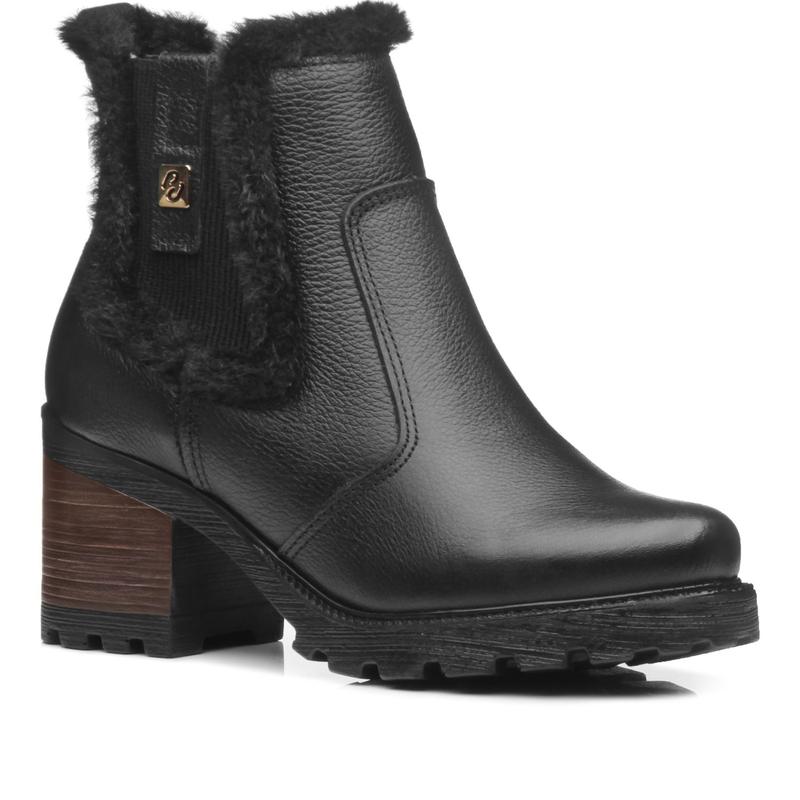 Bota Pegada Feminina em Couro Preto 281307-05 - Bota Feminina ...