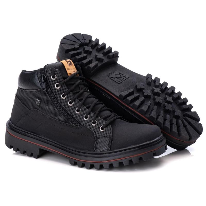 Bota Preta Para Homem Cuturno Moda Hiker Men Confort Model - MFA - Bota ...