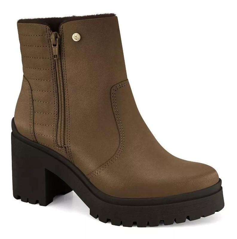 Bota Ramarim Coturno Plataforma Ankle Boot Pelinho 2350102 - Ankle ...