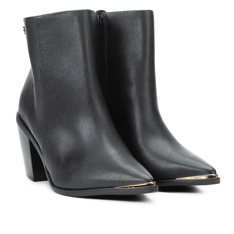 Bota Vizzano Cano Curto Bico Fino Metal Feminina 3070100 - Bota ...