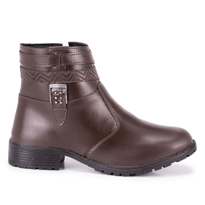 Botas Feminina Cano Curto Salto Modelo Botinha Café Oferta - GOUV SHOES ...