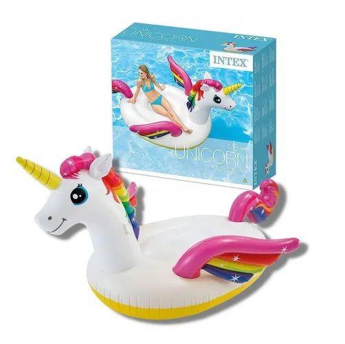 Bote Boia Inflável Unicórnio Gigante Ilha 2,87 M Intex 57281 - Boia ...