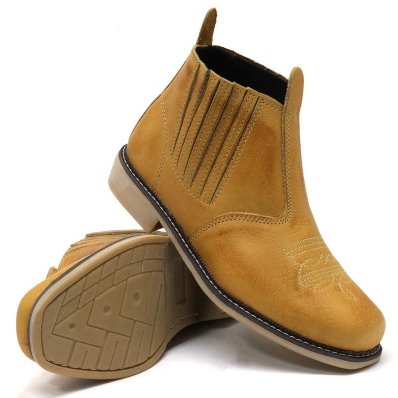 Botina Couro Legítimo Bota Mateira Country Roceira Resistente - Country ...