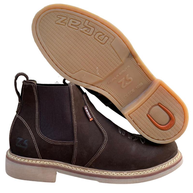 Botina Zebu Masculina Em Couro Legítimo Ipê 52130 Original - Bota ...