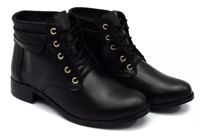 Botinha Feminina Bota Cano Médio Salto Saltinho Brilhante Moda - Bono ...