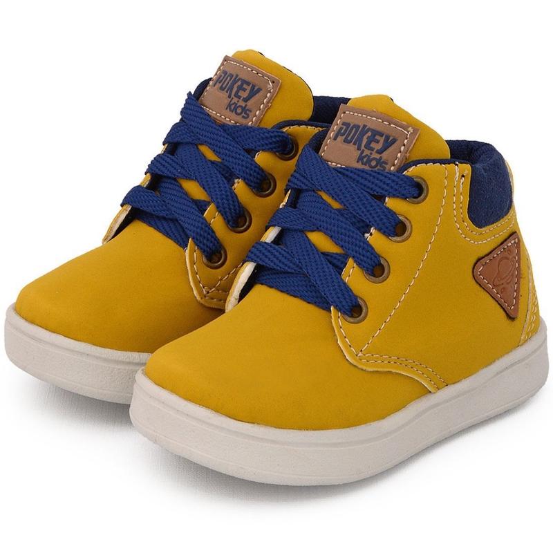 Botinha Infantil Bebê Menino Amarela Pockey Kids - Moda Infantil ...