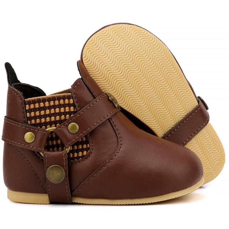 Botinha Infantil Menina Adereço Elástico Leve Conforto - Terra e Mato ...