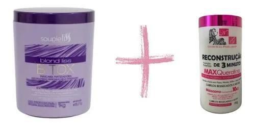 Botox Blond Liss 1Kg Souple Liss B-Tox + Máscara 3 Minutos 1kg ...