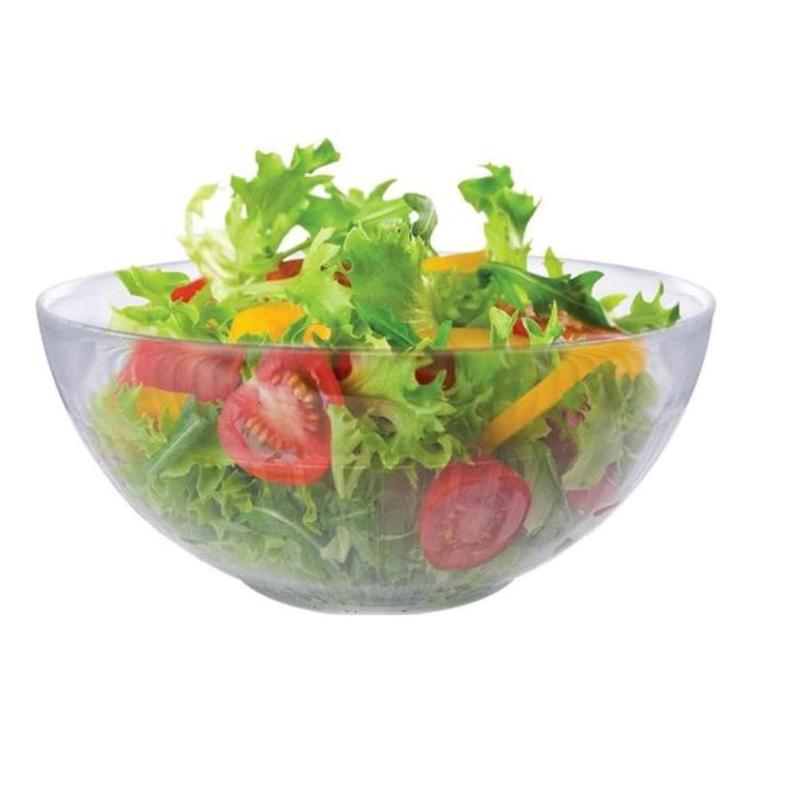 Bowl Vasilha De Vidro Redonda Grande Transparente Para Salada/Sobremesa ...