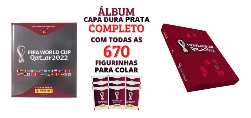 Box Album Copa 2022 Capa Dura Prata Edição Limitada Oficial - Panini ...