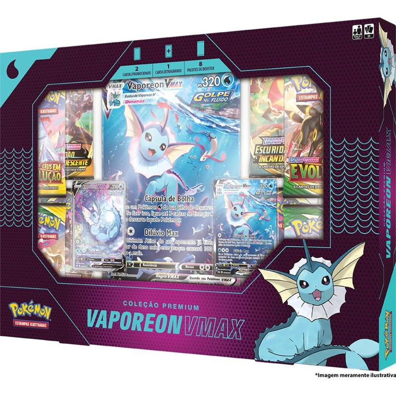 Box Pokémon - Box VMAX Vaporeon - Pokemon - Copag - Deck de Cartas ...