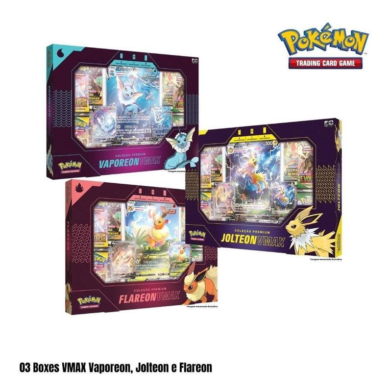 Box Pokemon Coleção Flareon, Jolteon E Vaporeon - Vmax Box vendidos ...
