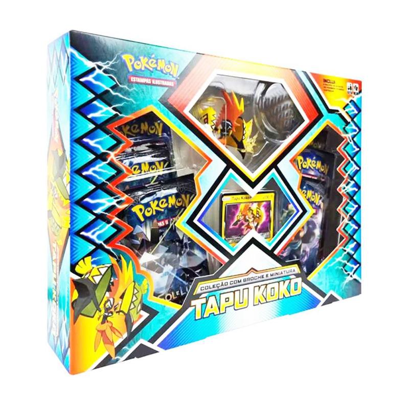 Box Pokemon Com Miniatura Tapu Koko Sol Lua Sombras Ardentes - Copag ...