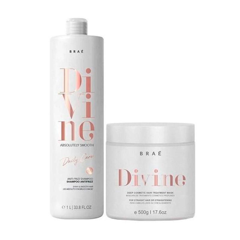 BRAÉ Divine Shampoo 1L e Mascara Capilar 500ml - Kit de Tratamento para ...