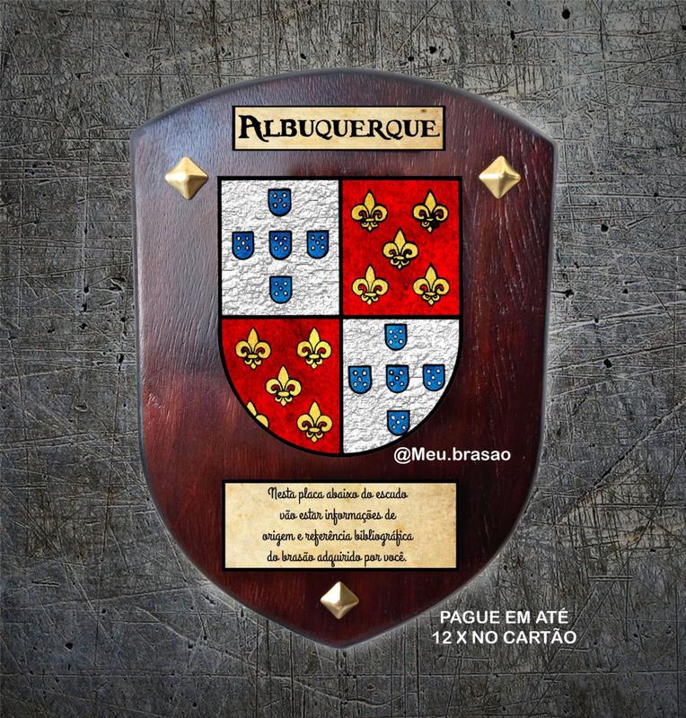 Brasão da família ALBUQUERQUE na madeira - @meu.brasao - Livros de Arte ...