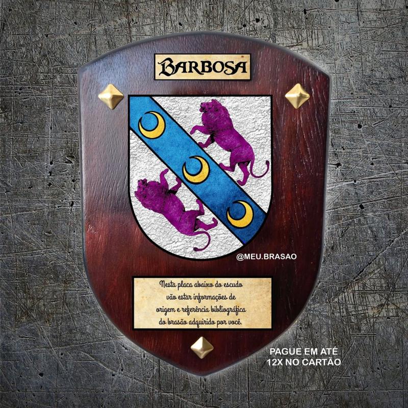 Brasão da família Barbosa Na madeira - Meu.brasao - Bandeiras ...