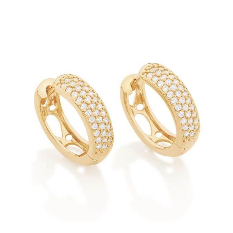 Brinco argola rommanel com zirconias 526310 - Brinco - Magazine Luiza