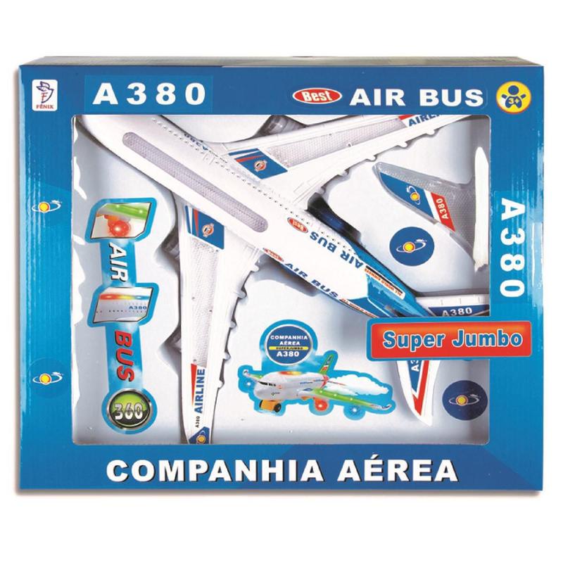 Brinquedo Avião Air Bus Super Jumbo Com Luz E Som Fenix - Fenix Brinquedos - Aviões e ...