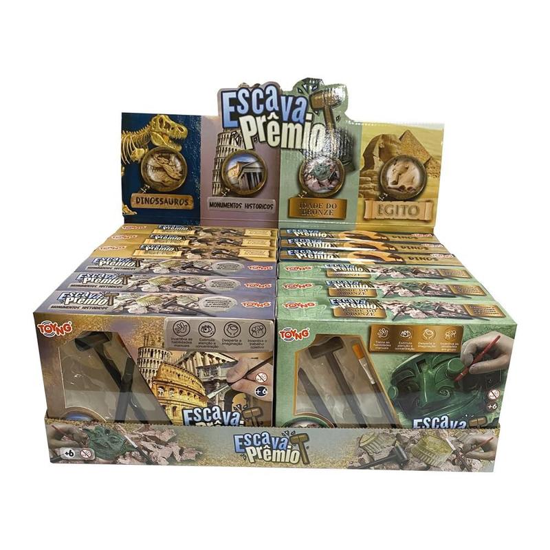Brinquedo Escava Prêmio Kit Arqueólogo Toyng - Caixa Com 12 - Outros ...