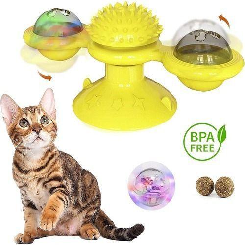 Brinquedo Gato Pets Moinho Giratório interativo Bolinha c/ catinip ...