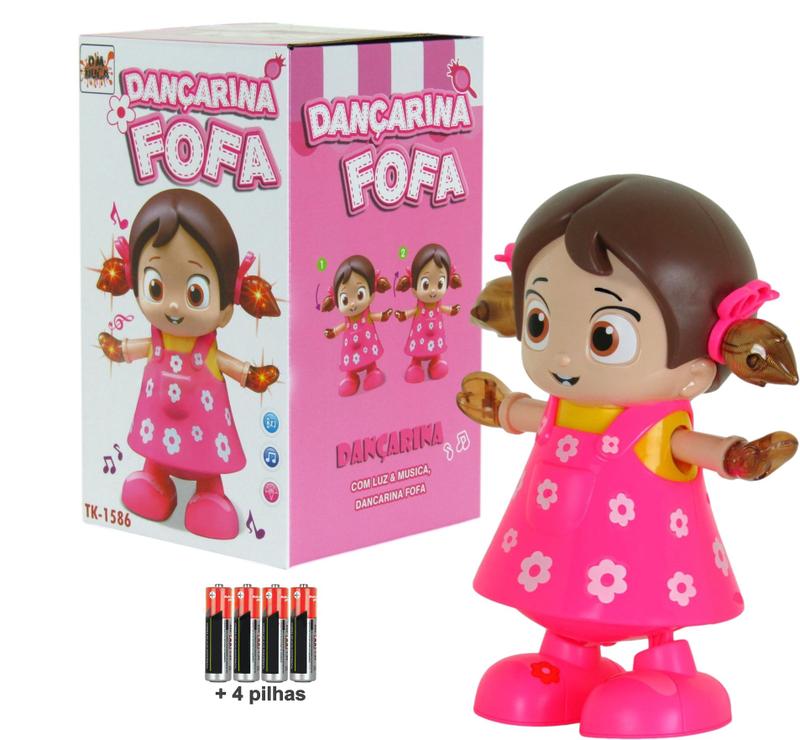 Brinquedo Infantil Boneca Fofa Dançarina Som Luz + 4 Pilhas - Toy King ...