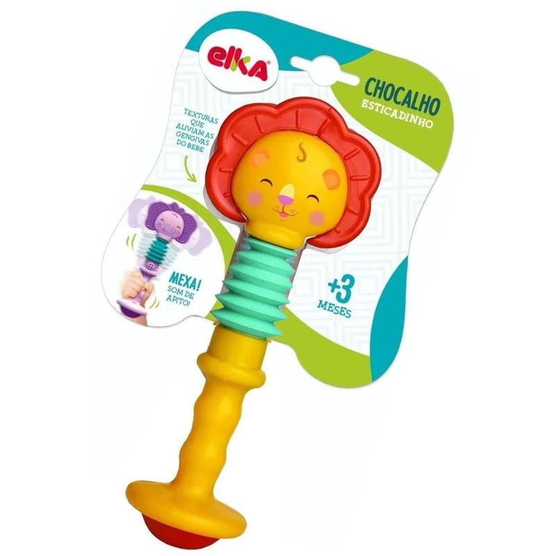 Brinquedo Infantil Elka Chocalho Esticadinho Leão - 1111 - Chocalho para Bebê - Magazine Luiza