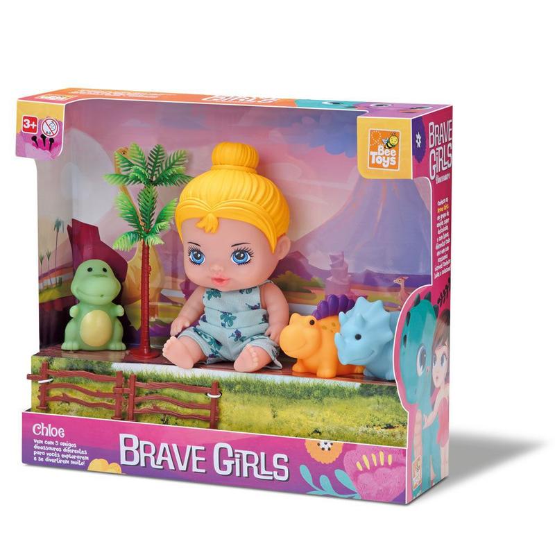 Brinquedo Infantil Mini Brave Girls Dinossauro Chloe Aventuras Bee Toys ...