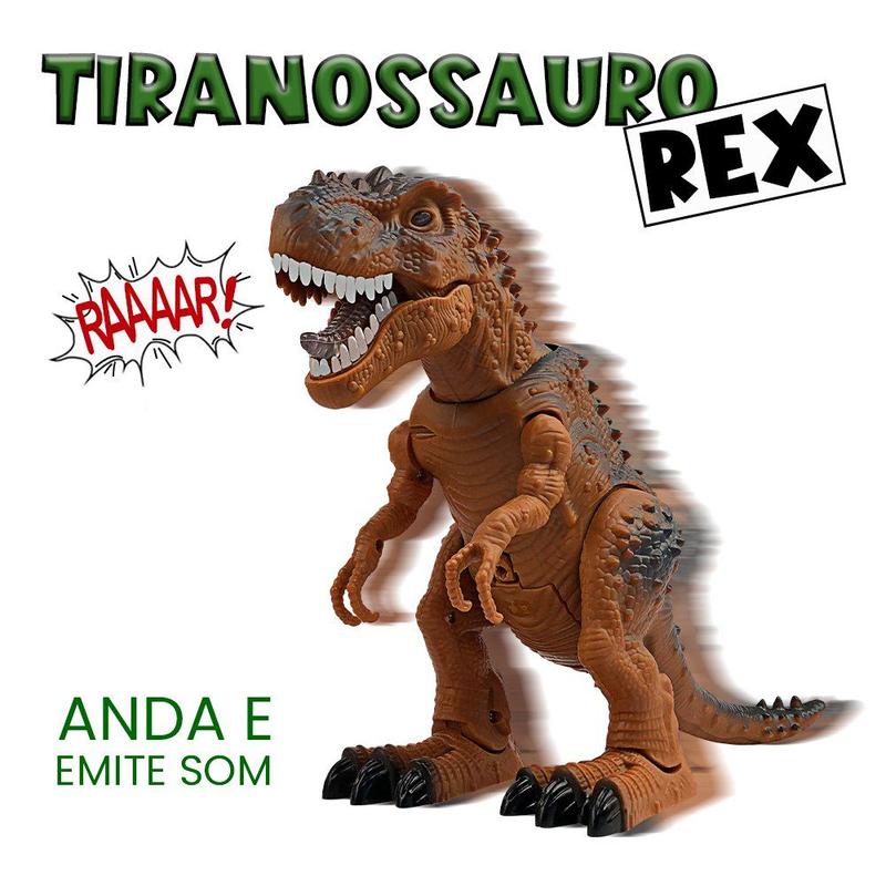 Brinquedo Infantil Tiranossauro Rex de Brinquedo que Acende, faz Barulho e Anda Boneco De ...