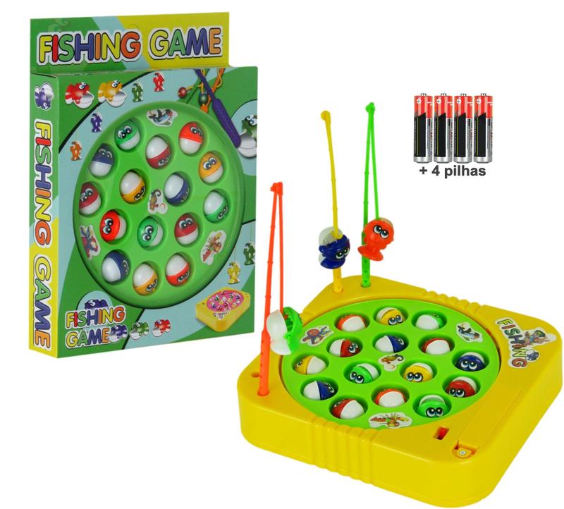 Brinquedo Jogo Pescar Pega Peixe Pesca Maluca + 4 Pilhas - Fun Game ...