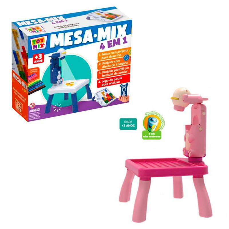Brinquedo Mesa Mix 4 em 1 Rosa Urso - Toy Mix - Mesa de Atividades ...