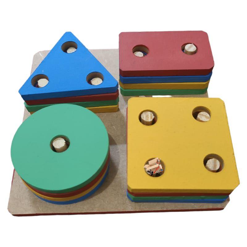 Brinquedo Pedagógico Educativo Em Madeira Prancha De Seleção De Encaixe ...