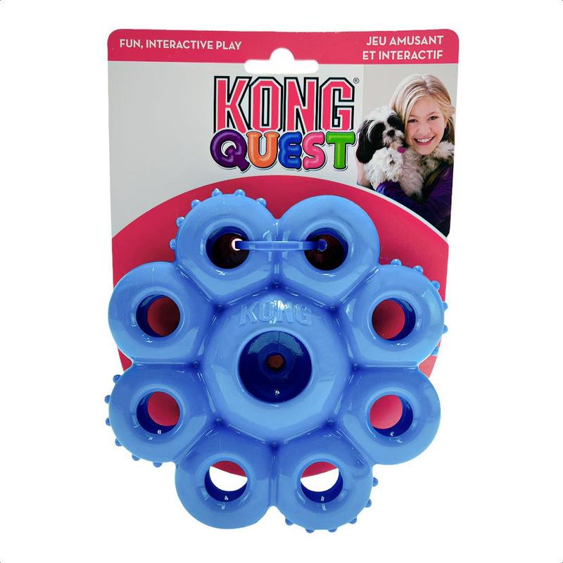 Brinquedo Recheável para Cachorro Kong Quest Star Pods Grande Azul ...