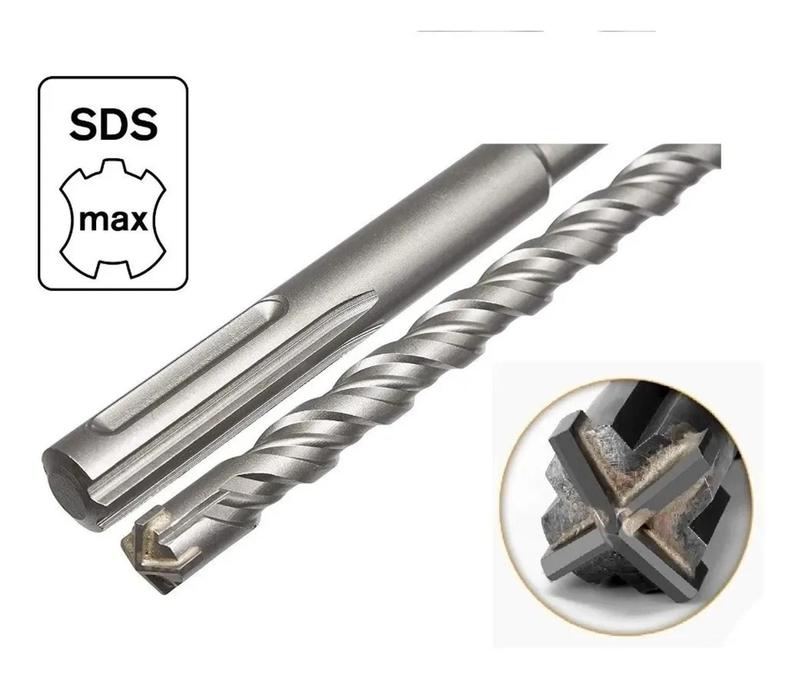 Broca Sds Max 32mm X 570mm Extra Longa Cruzada Concreto Alvenaria - Mtx ...