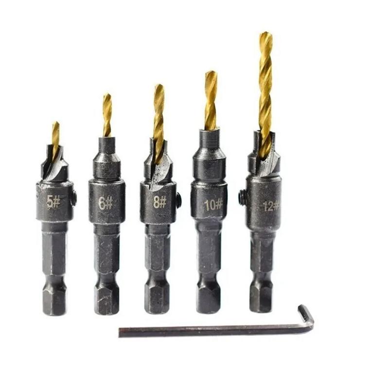 Brocas Escareadoras Kit 5 Brocas + Chave Allen - rsa - Broca - Magazine ...