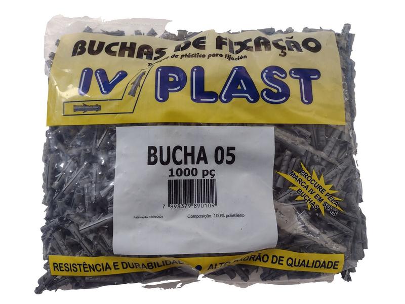 Bucha 05 Fixação Alvenaria Parede Concreto Iv Plast - 1000pç - Bucha ...
