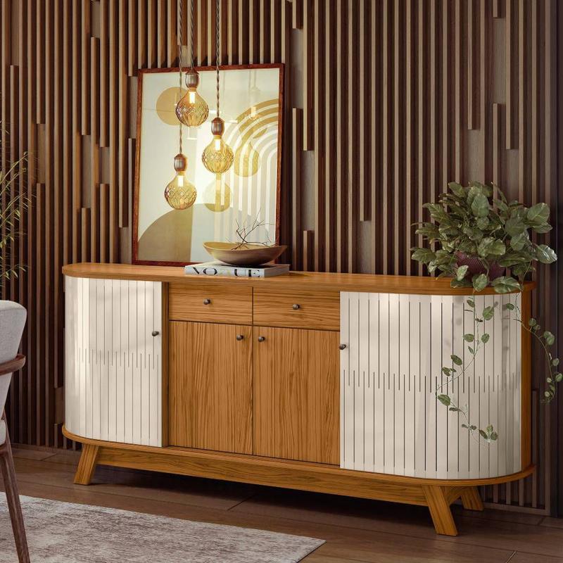 Buffet Gênesis 4 Portas 2 Gavetas Naturale Off White Bnn Decor ...