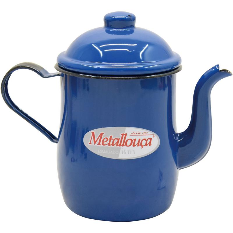 Bule Esmaltado Leiteira Ágata 10 1 Litro Café Metallouça - Bules ...