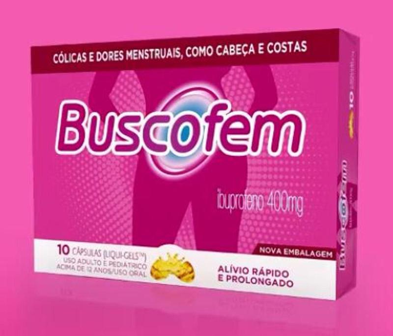 Buscofem 400mg 10 Cápsula - Medicamentos - Magazine Luiza