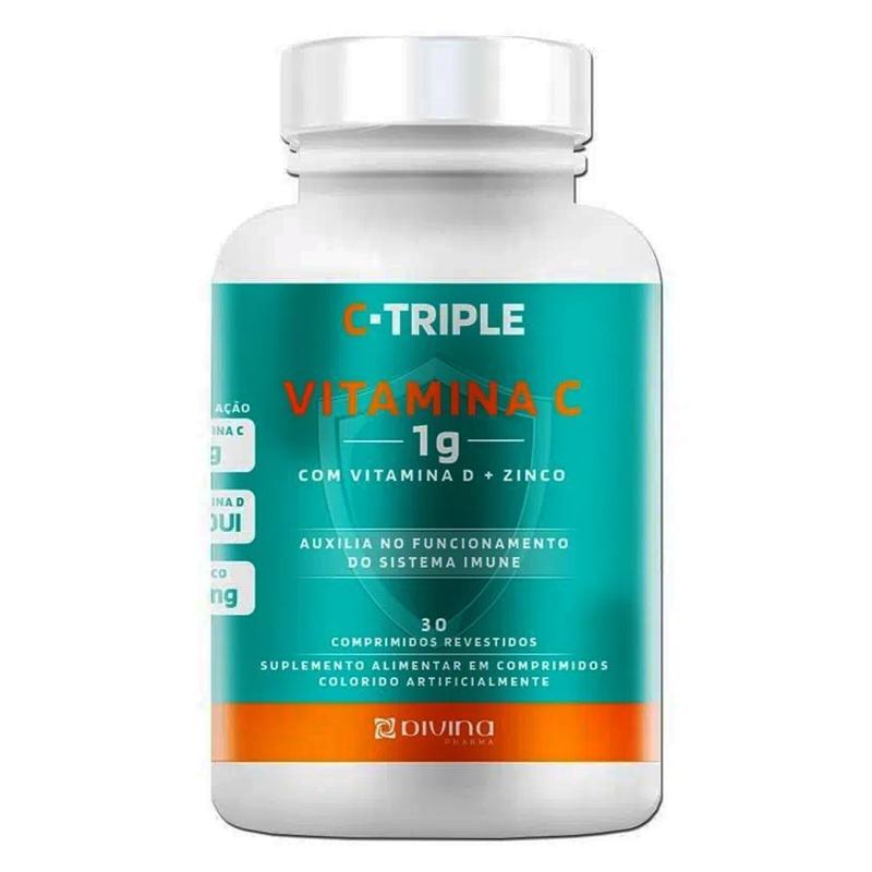 C-Triple Vitamina C - 30 Comprimidos Revestidos - Divina Pharma ...