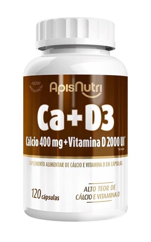 Ca + D3 - Suplemento de Cálcio e Vitamina D3 450mg 120 Cáps - ApisNutri - Cálcio - Magazine Luiza