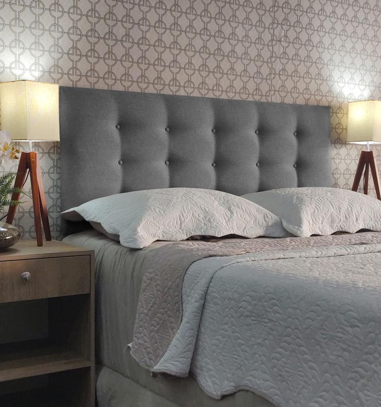 Cabeceira Casal Estofada Viena Linho Cinza 140 x 120 RBL - Cabeceira Cama Box Casal - Magazine Luiza