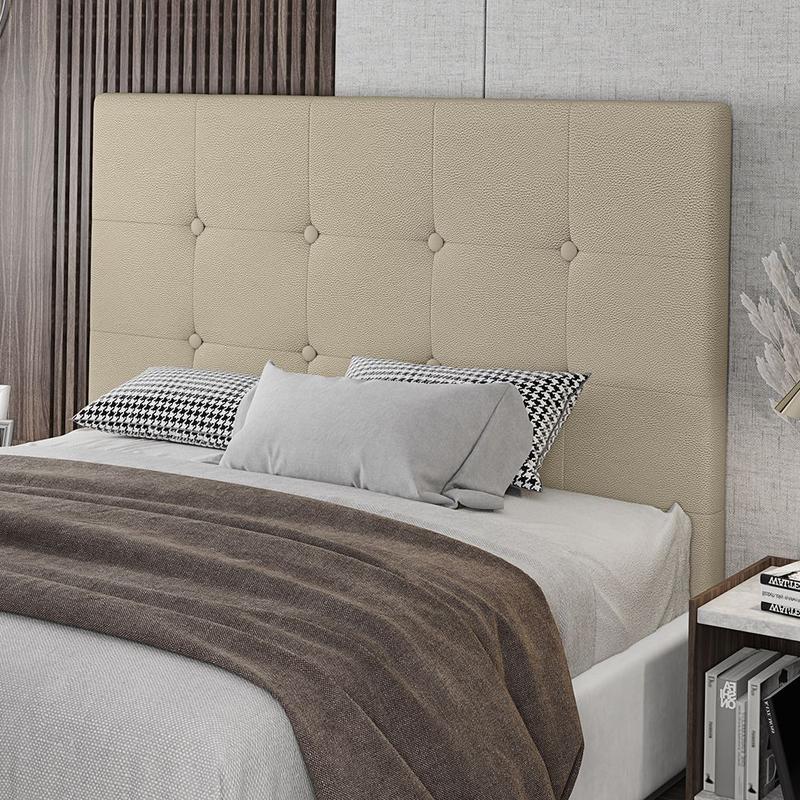 Cabeceira Casal Lua 140cm Material Sintético Bege Patoti Móveis - Italian Flex - Cabeceira Cama ...