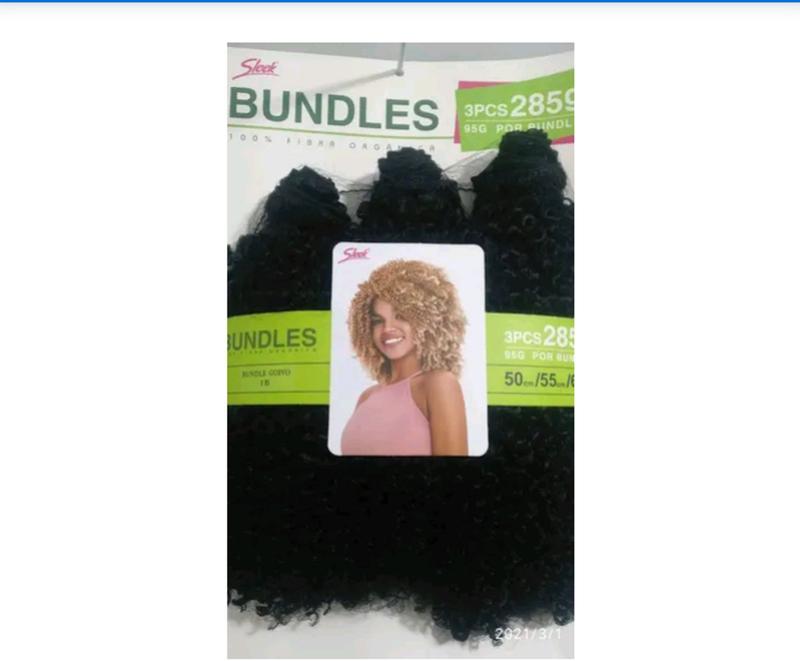 Cabelo blundle goivo cacheado fibra orgânica cor 1B - Sleek - Mega Hair ...