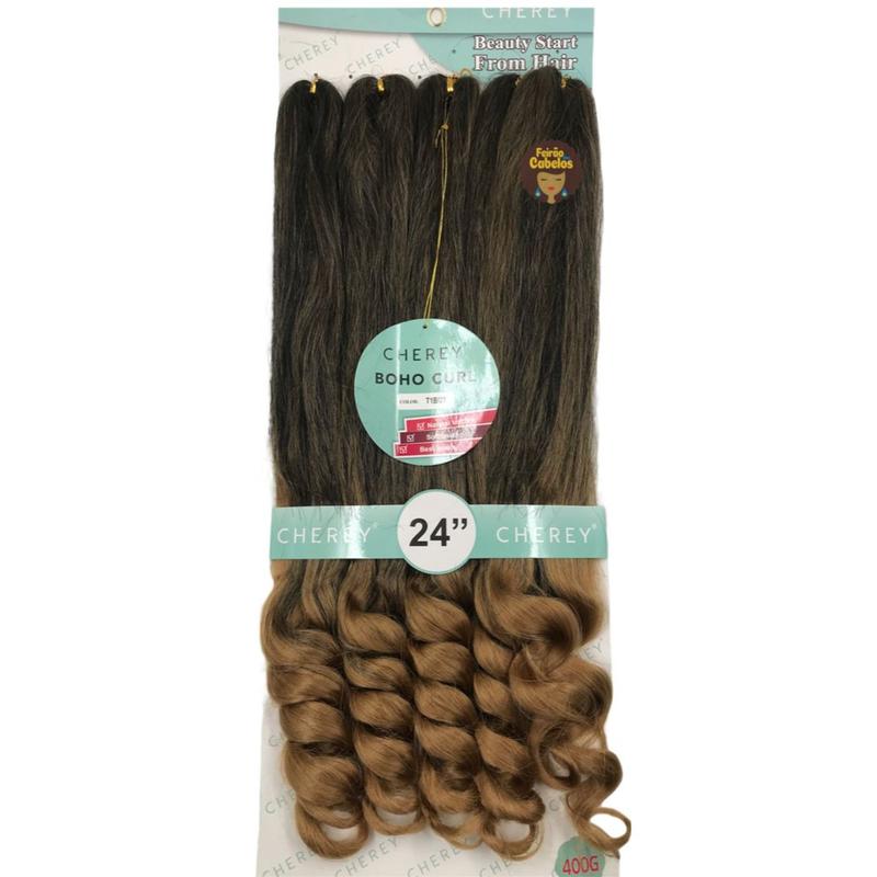 Cabelo Jumbo Boho Curl Fibra 400g Para Crochet Braids 60cm Cor T1B/27 ...