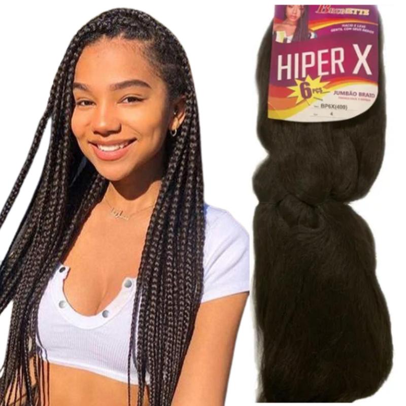 Cabelo Jumbo Jumbão Hiper X Castanho 4 Kanekalon Tranças Braids Box ...