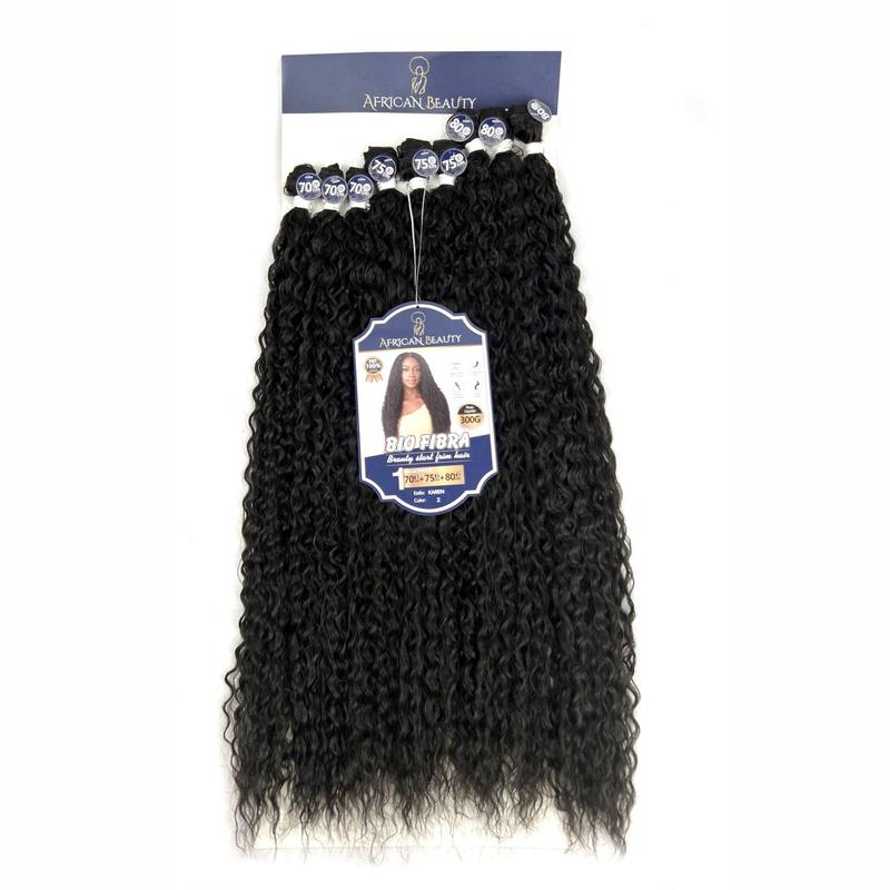 Cabelo Karen Cacheado Bio Fibra African Beauty 80Cm 300G - Rass Hair ...